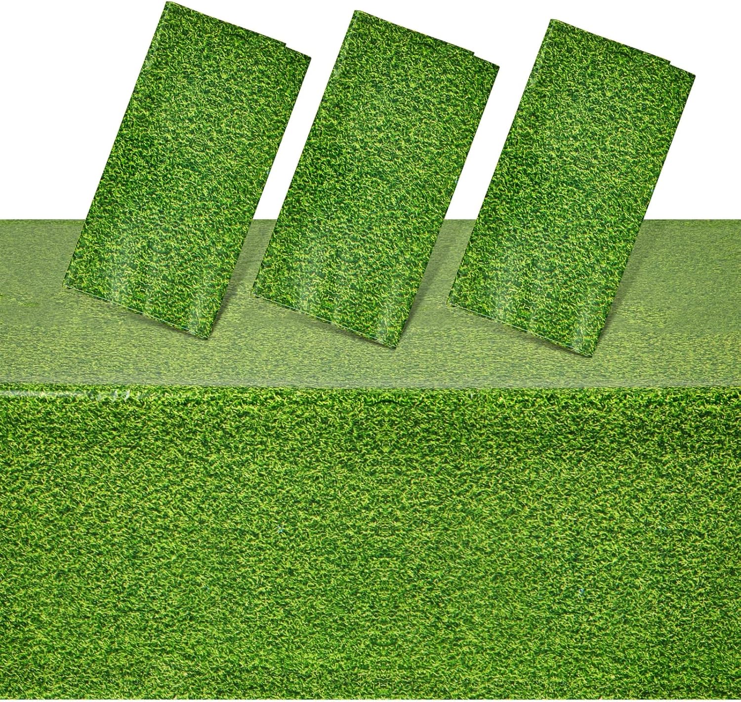 Amazon.com: Sparkle and Bash 3 Pack Plastic Grass Tablecloth, Green ...