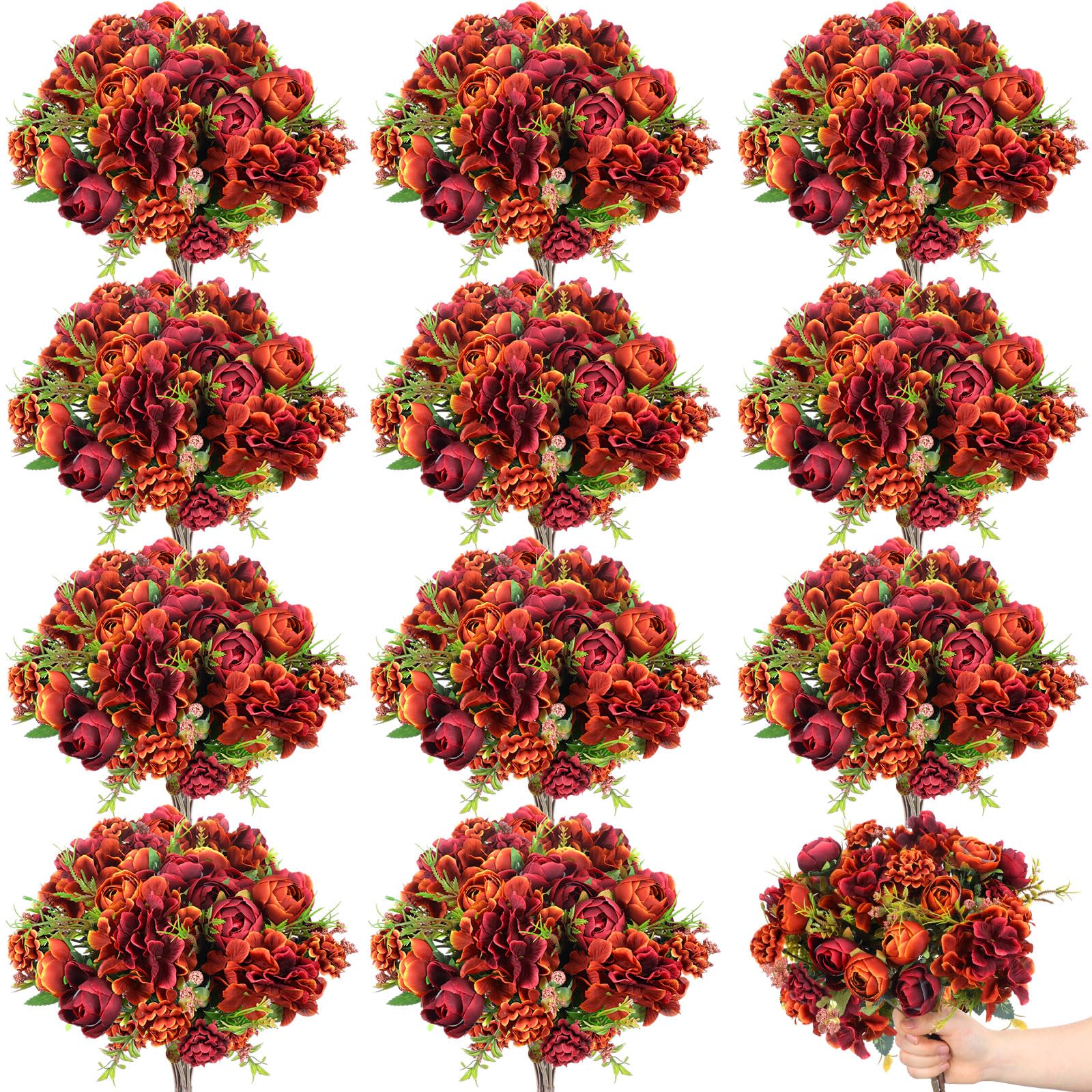 Amazon.com: XunYee 12 Bundles Valentines Artificial Flowers Fake Silk ...