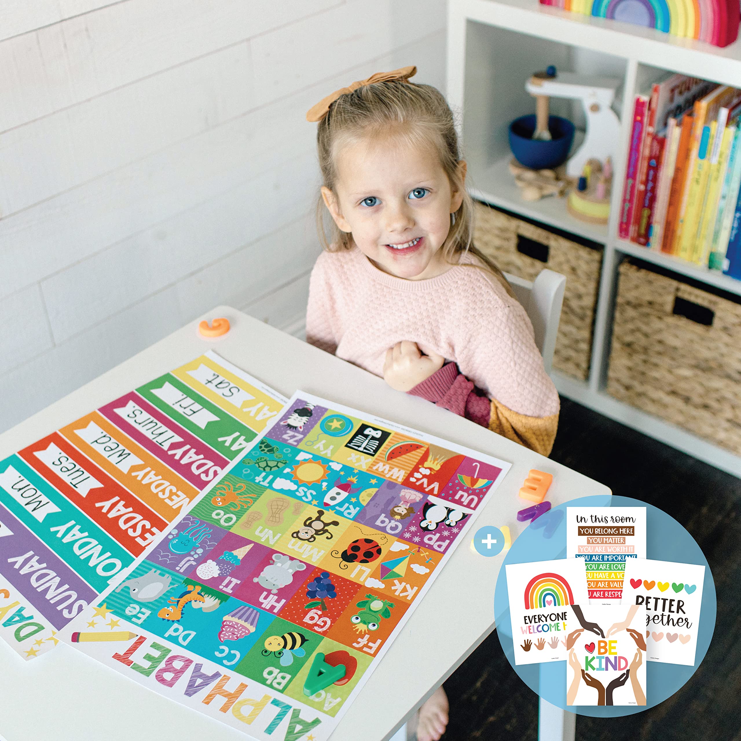 Amazon.com : Hadley Designs 16 Colorful Kids Educational Posters For ...