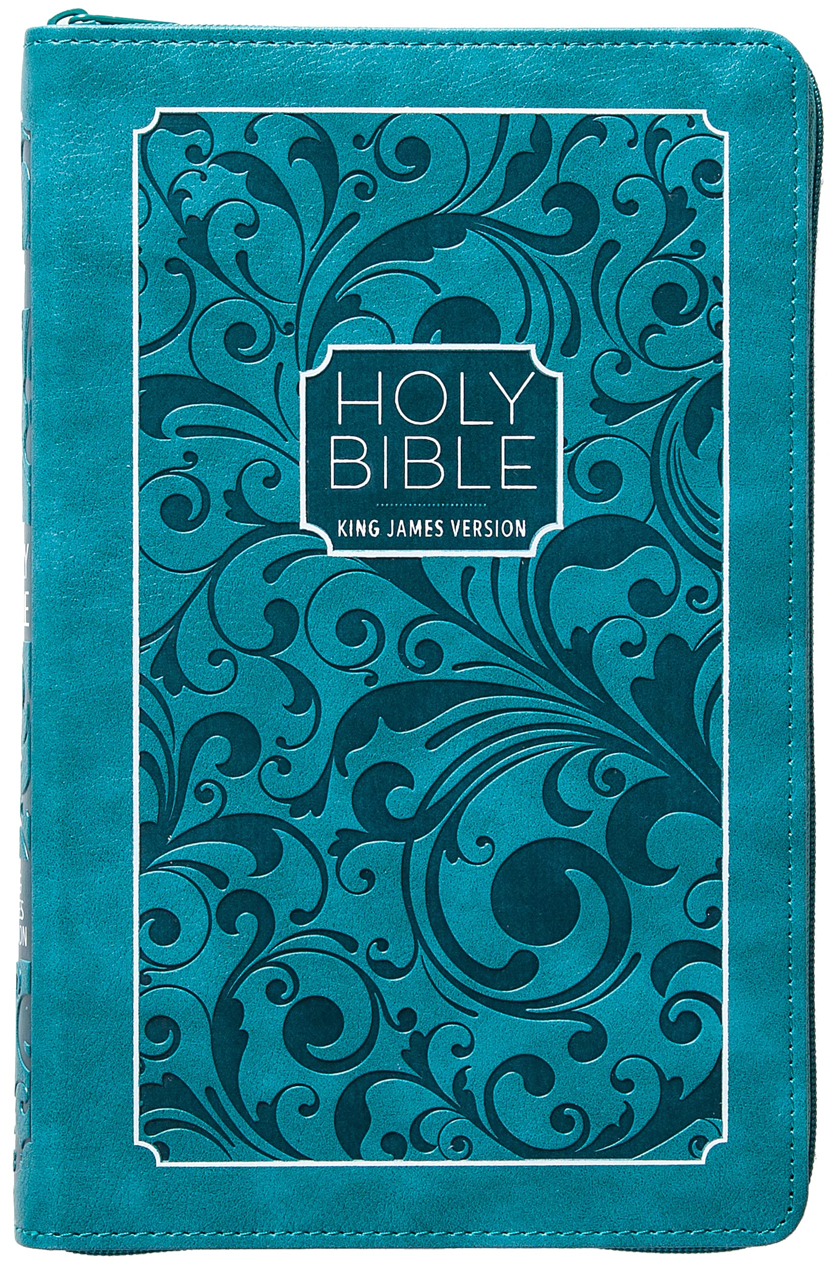 KJV Holy Bible: Turquoise (Blue/Green), Large Print (11-pt) – Zipper ...