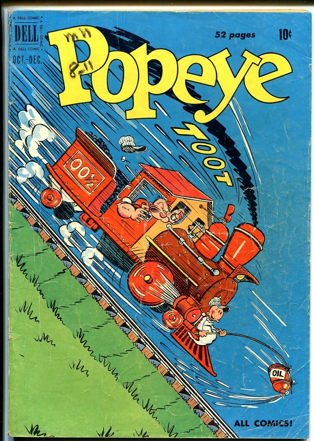 Amazon.com: Popeye #14 1950-Dell-train cover-Wimpy-Sweet Pea-Olive Oyl ...