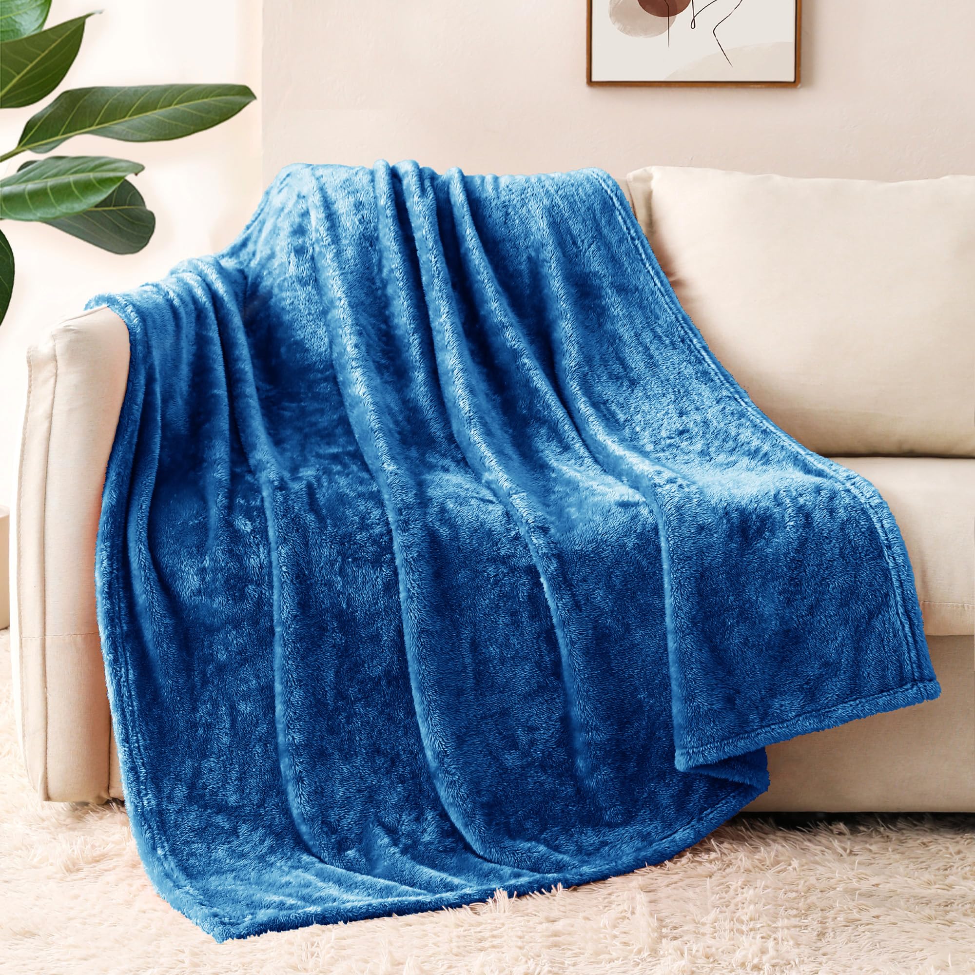 Amazon.com: Whale Flotilla Extra Large Royal Blue Throw Blanket for ...