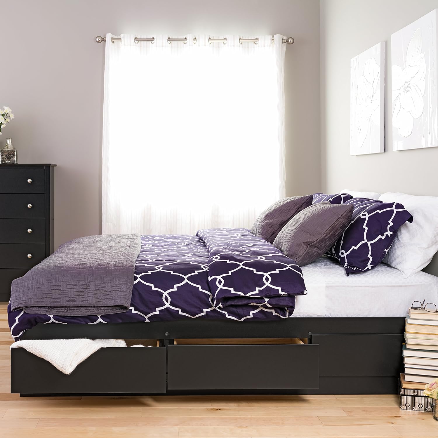 Amazon.com: Prepac Mate's King 6-Drawer Minimalist Platform Storage Bed ...