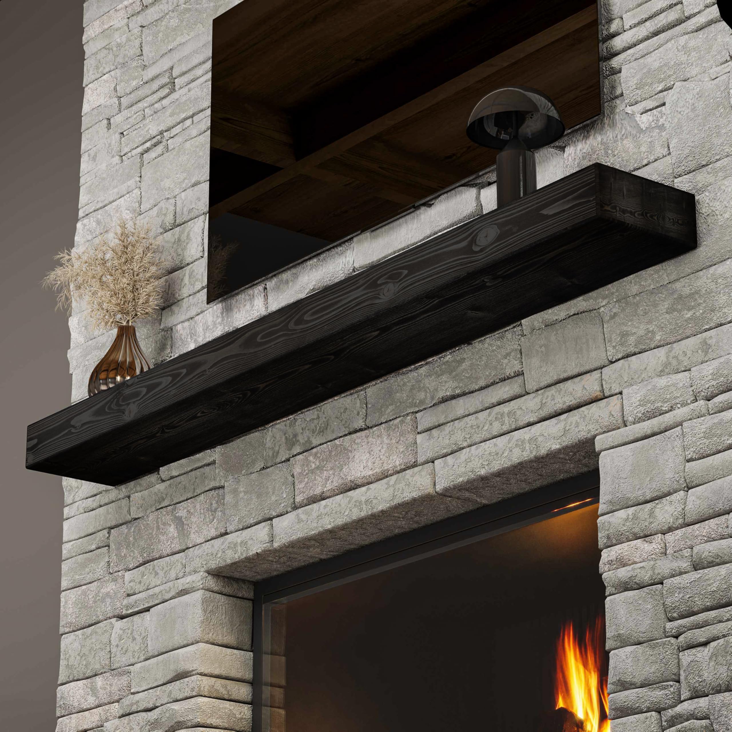 Amazon.com: BoscoMondo Solid Wood Fireplace Mantel Shelf, Floating ...