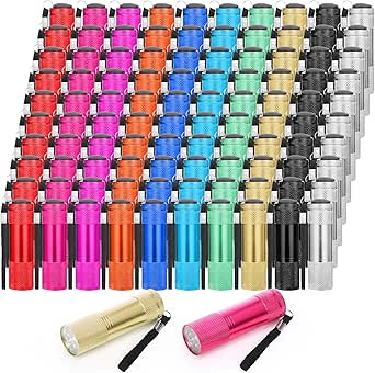 VIHOSE 100 Pcs Mini Flashlights Bulk, Bright Flashlights Set, Aluminum ...