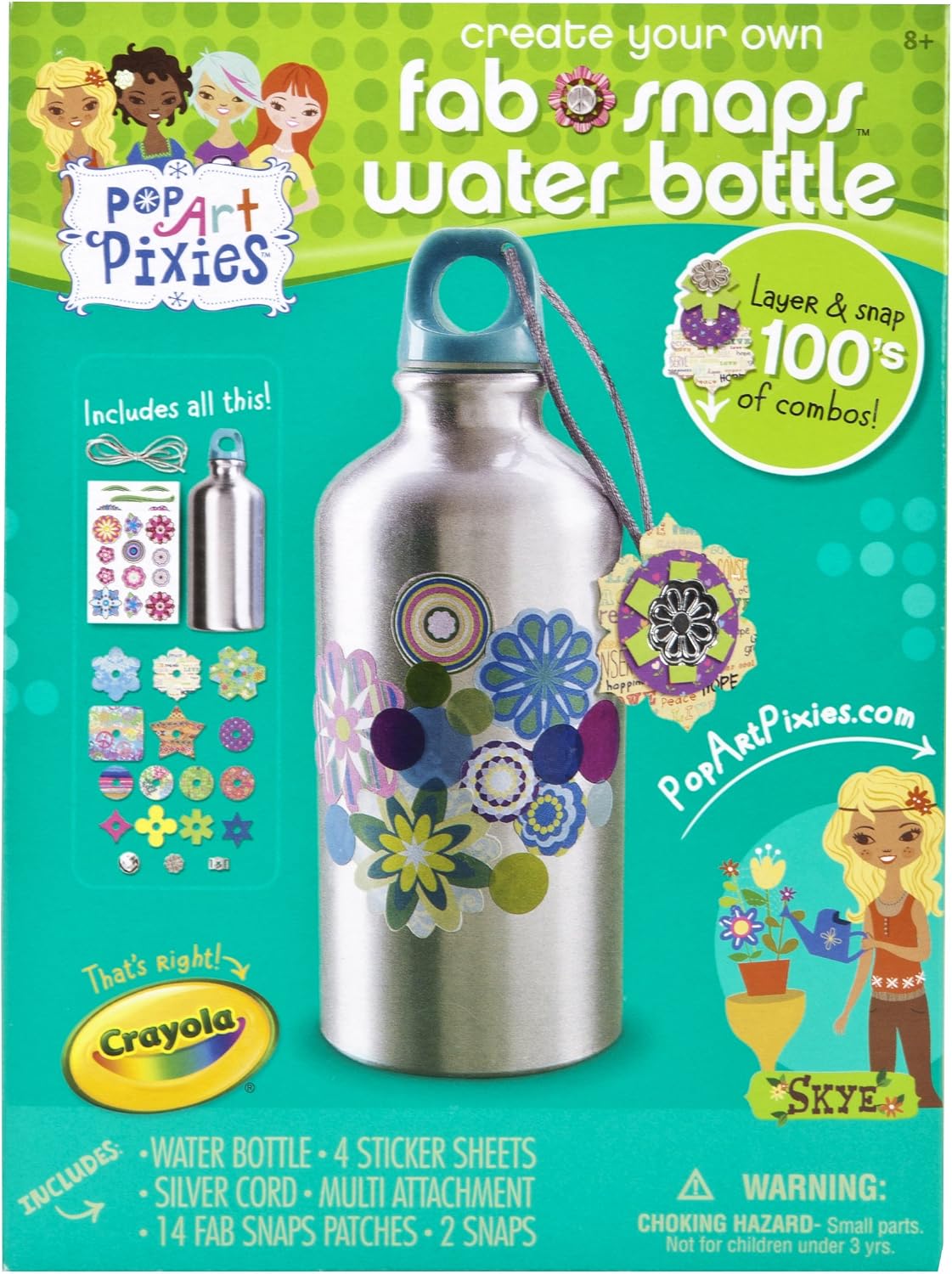 Amazon.com: Crayola Pop Art Pixies Fab Snap Water Bottle : Toys & Games
