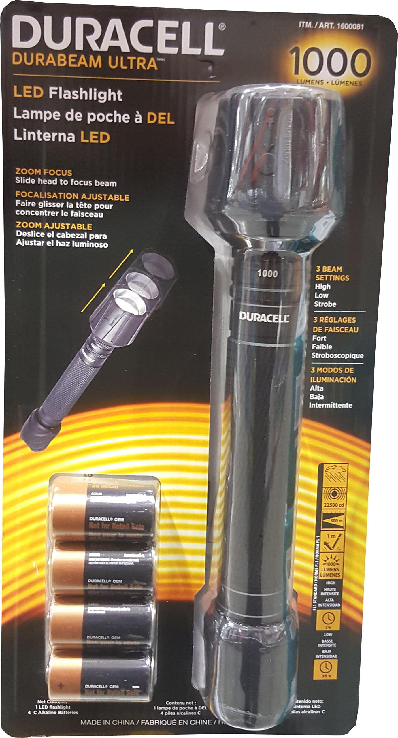 Duracell DURABEAM Ultra LED Flashlight 1000 Lumens 3-Pack - Amazon.com