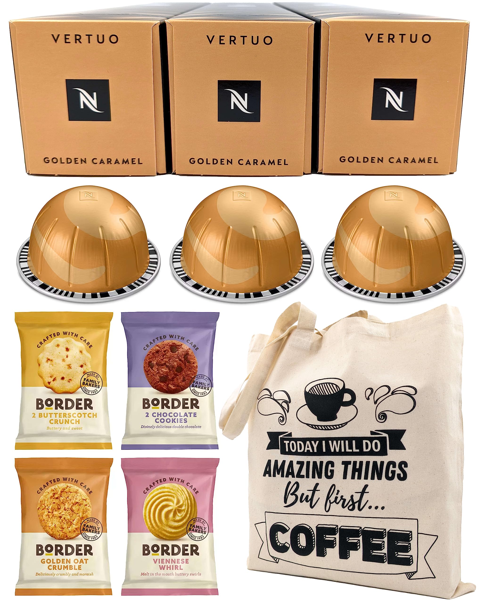 Nespresso Vertuo Golden Caramel Coffee Capsules - 3 Boxes (30 Pods ...