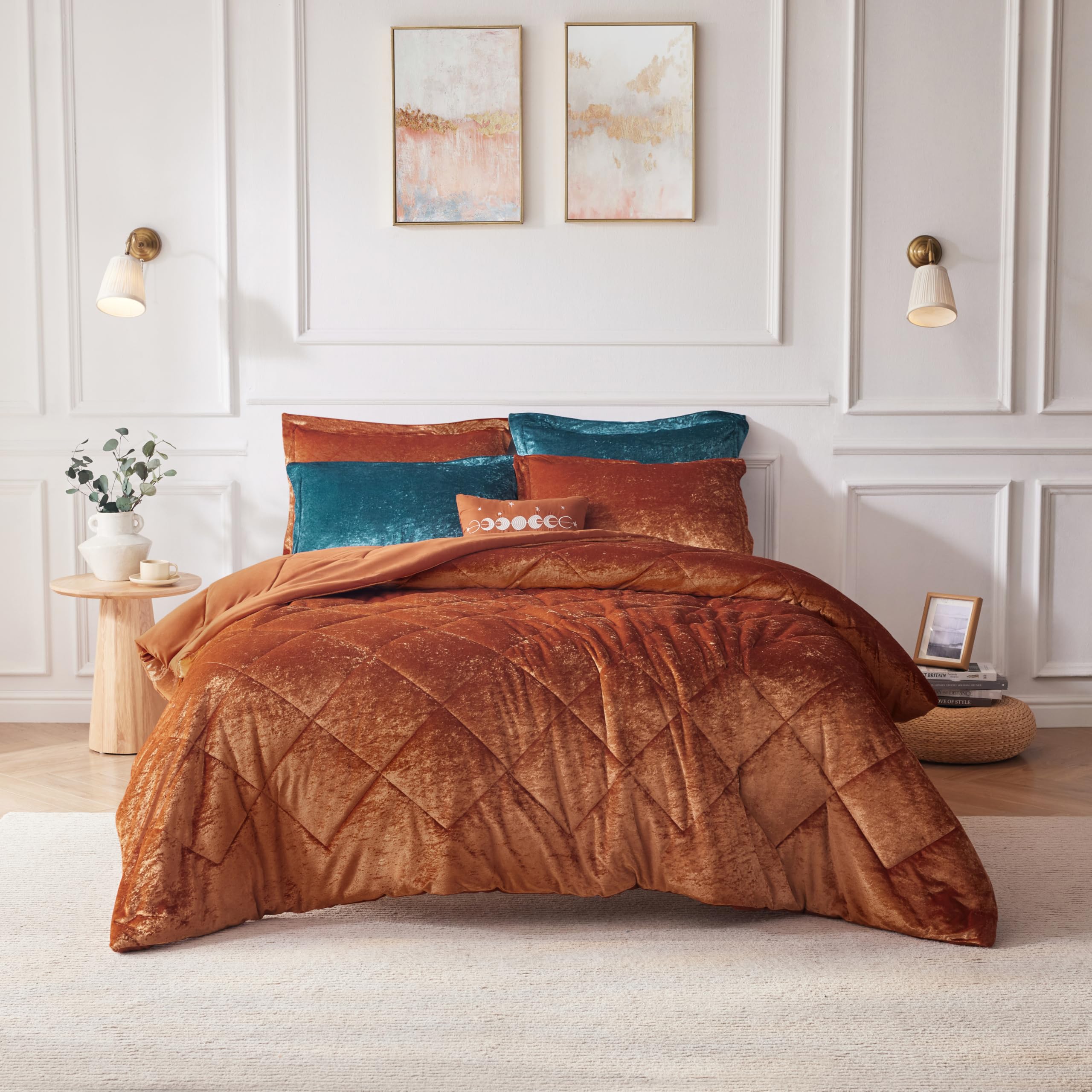 Amazon.com: Intelligent Design Queen Comforter Set Velvet Comforters ...