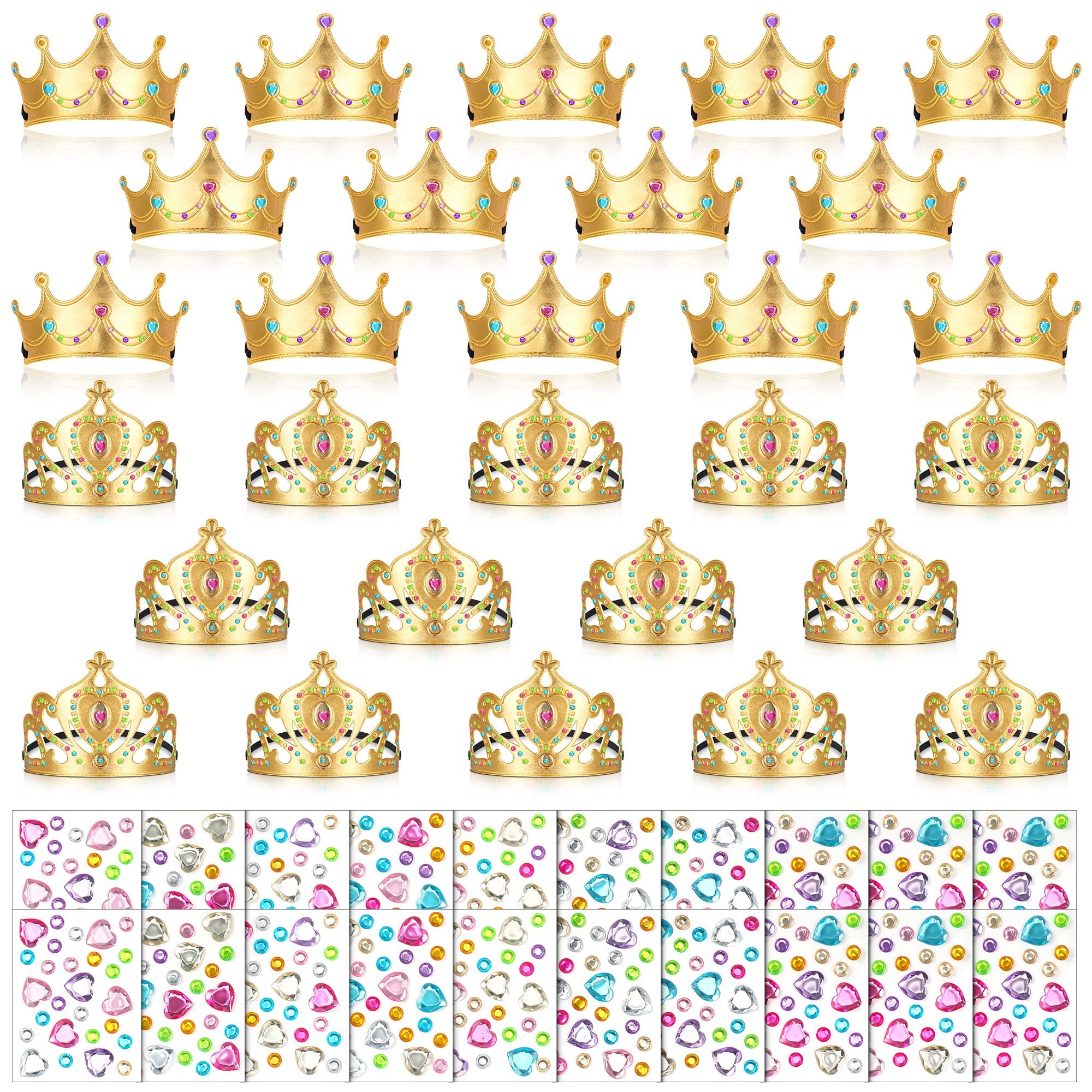 Amazon.com: Yaomiao 66 Pieces Foam Princess Tiaras DIY Crowns Kids ...