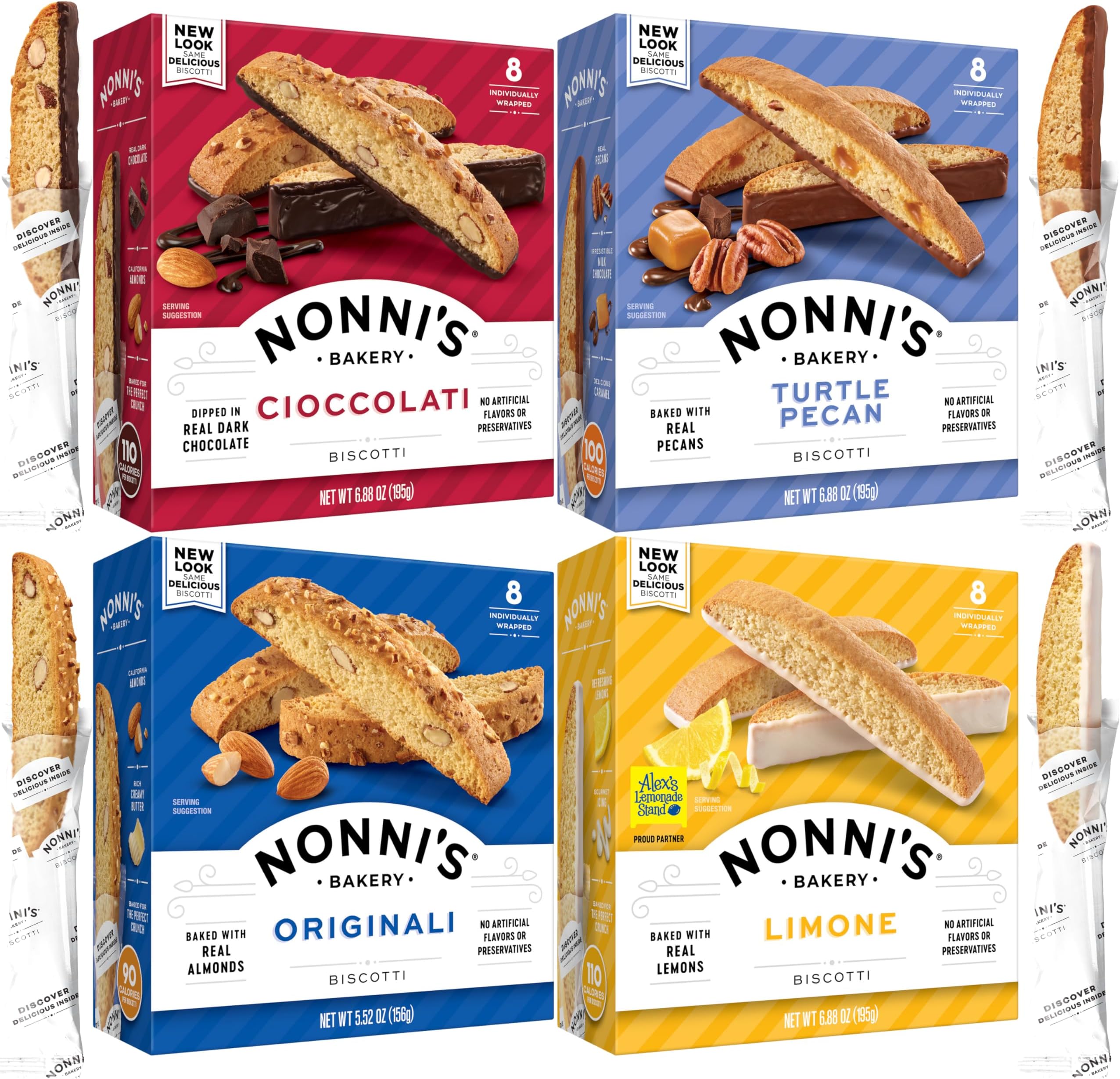 Amazon.com: Nonni's Biscotti Variety Pack Of 4 - (Cioccolati Limone ...