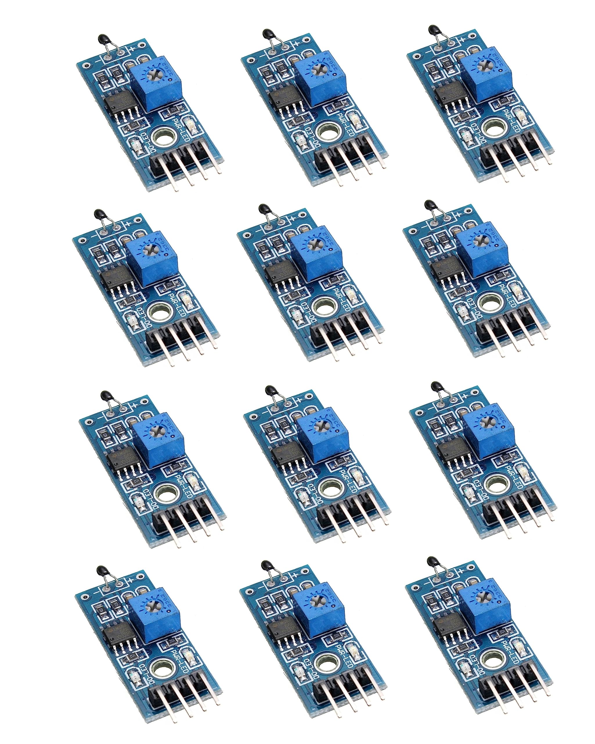 INVENTO 12Pcs NTC Thermistor Temperature Sensor Module 4 Pin LM393 5V ...