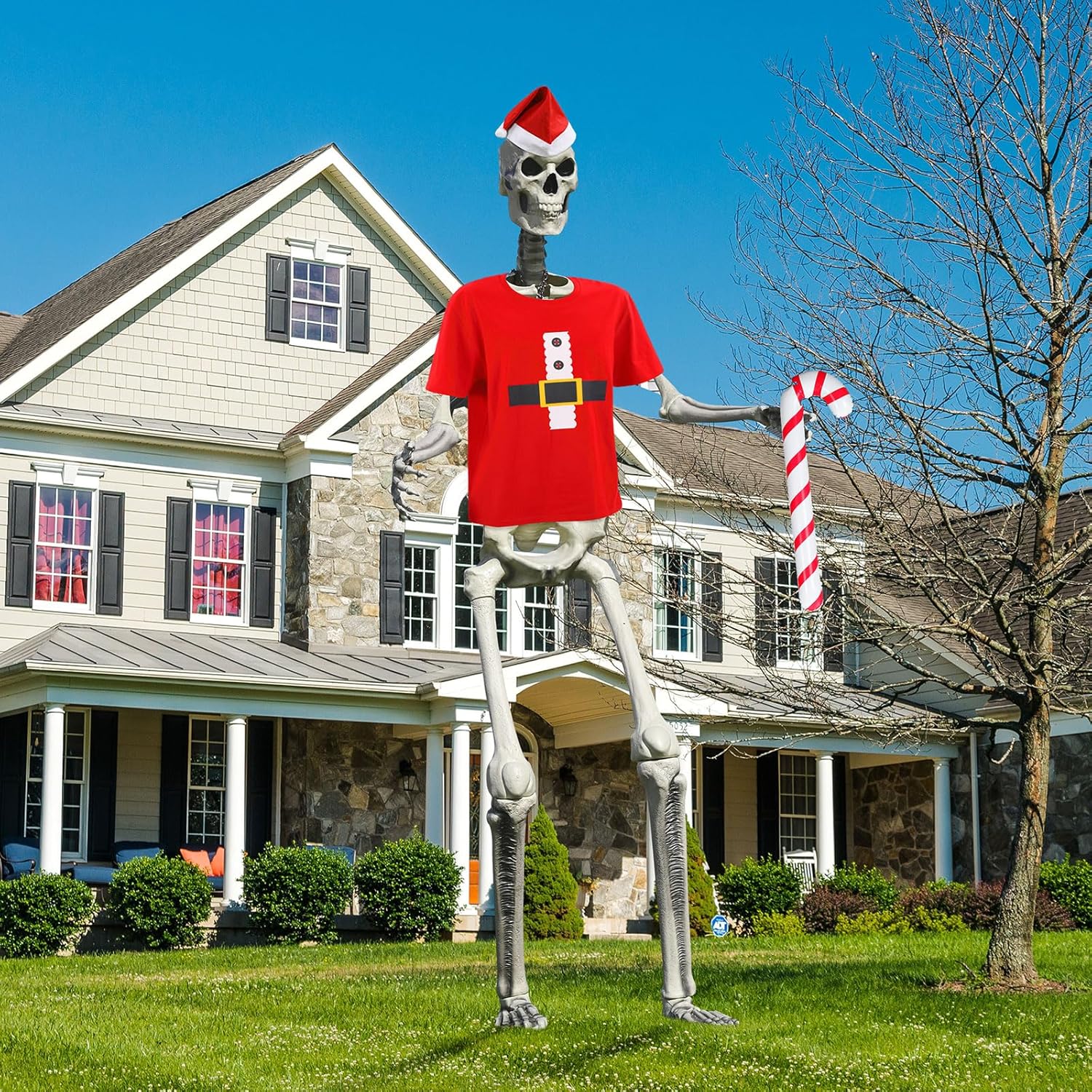 Amazon.com : Croloose 12 Foot Giant Sized Christmas Santa Skeleton ...