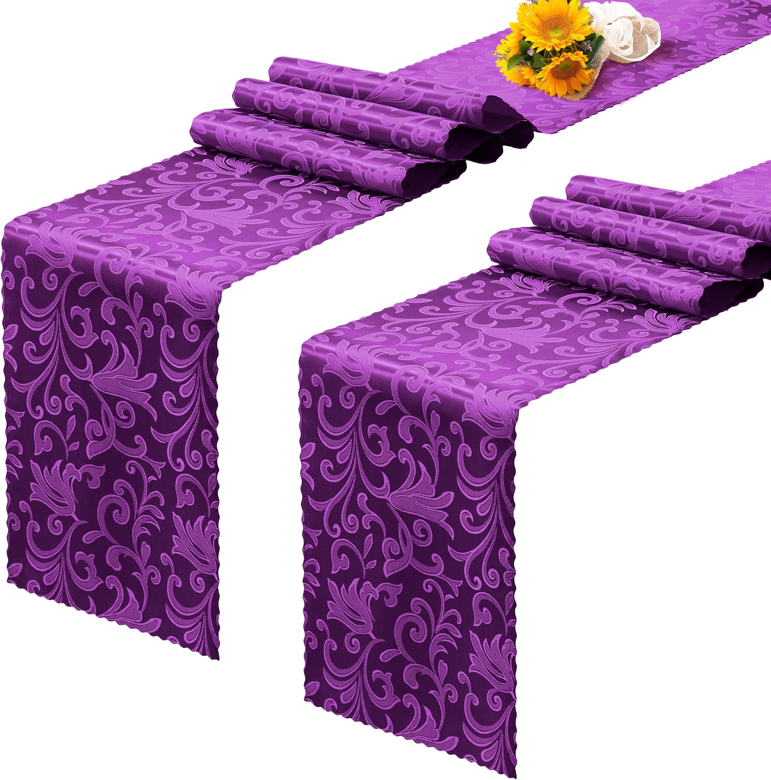 Amazon.com: Manyshofu 5Pcs Purple Satin Table Runner - 12 x 108 Inch ...