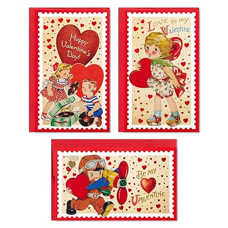 Amazon.com: Hallmark Mini Valentines Day Cards Assortment, 18 Cards ...