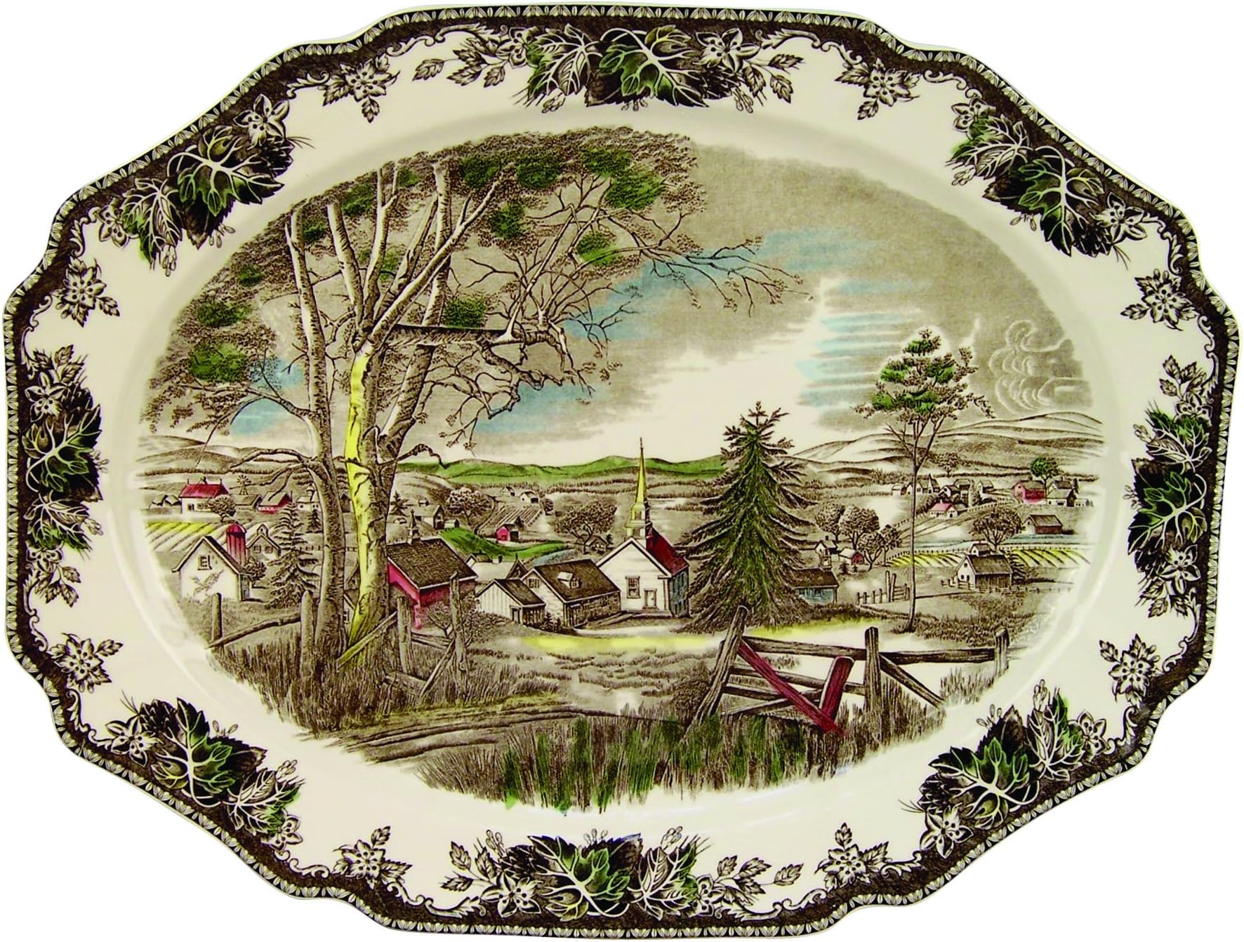 Amazon.com | Cosmos Turkey Platter, Multicolored, Large: Platters