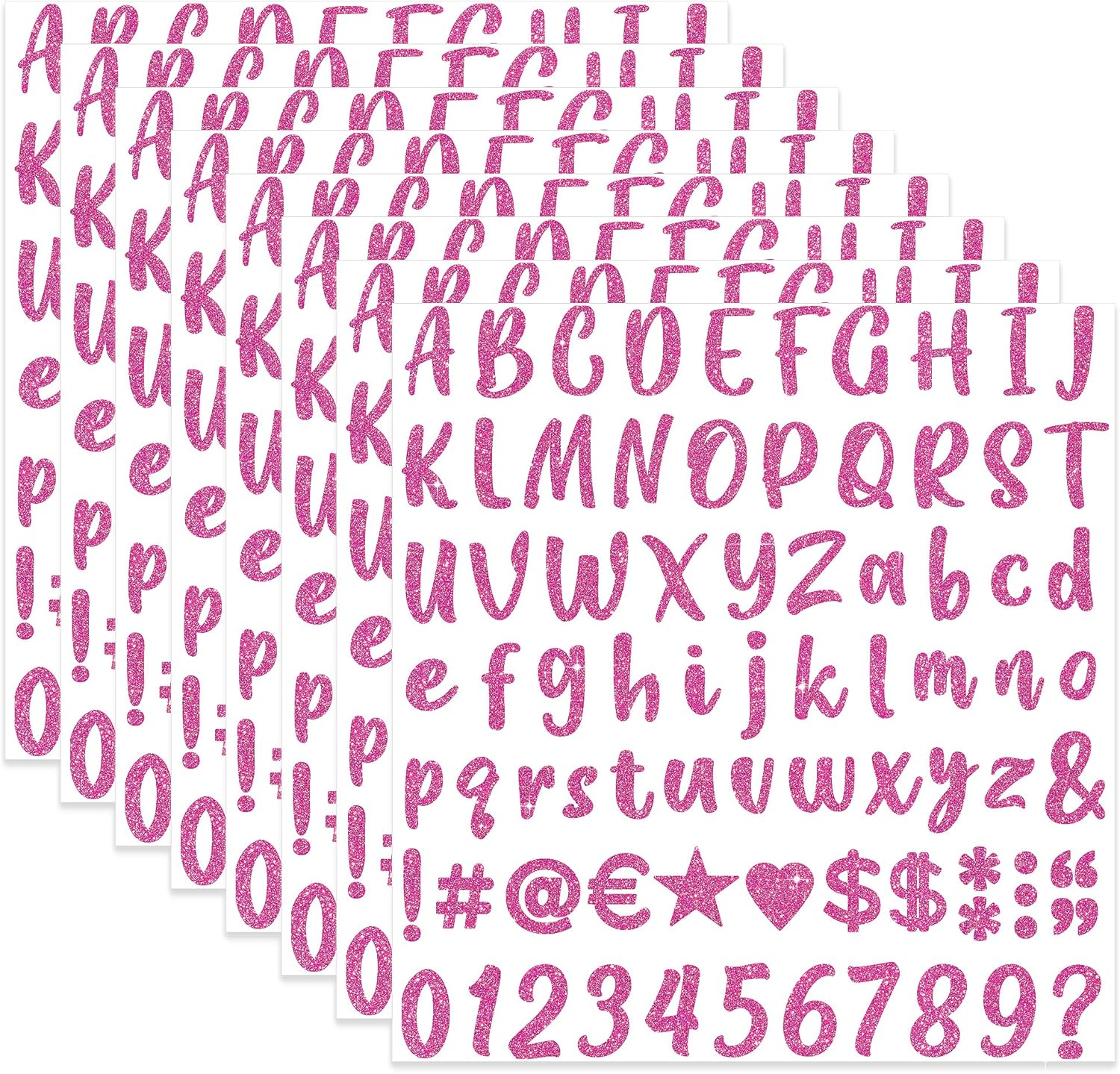 Amazon.com: 648 Pieces 8 Sheets Letter Stickers Glitter Small Self ...
