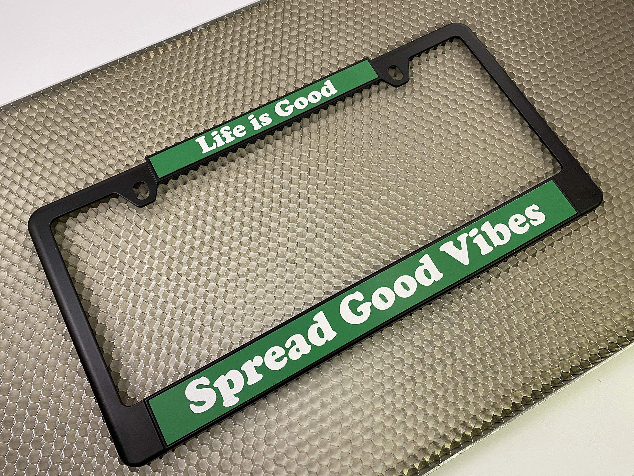 Custom License Plate Frame Metal 2 Custom License Plate Frames - Black ...