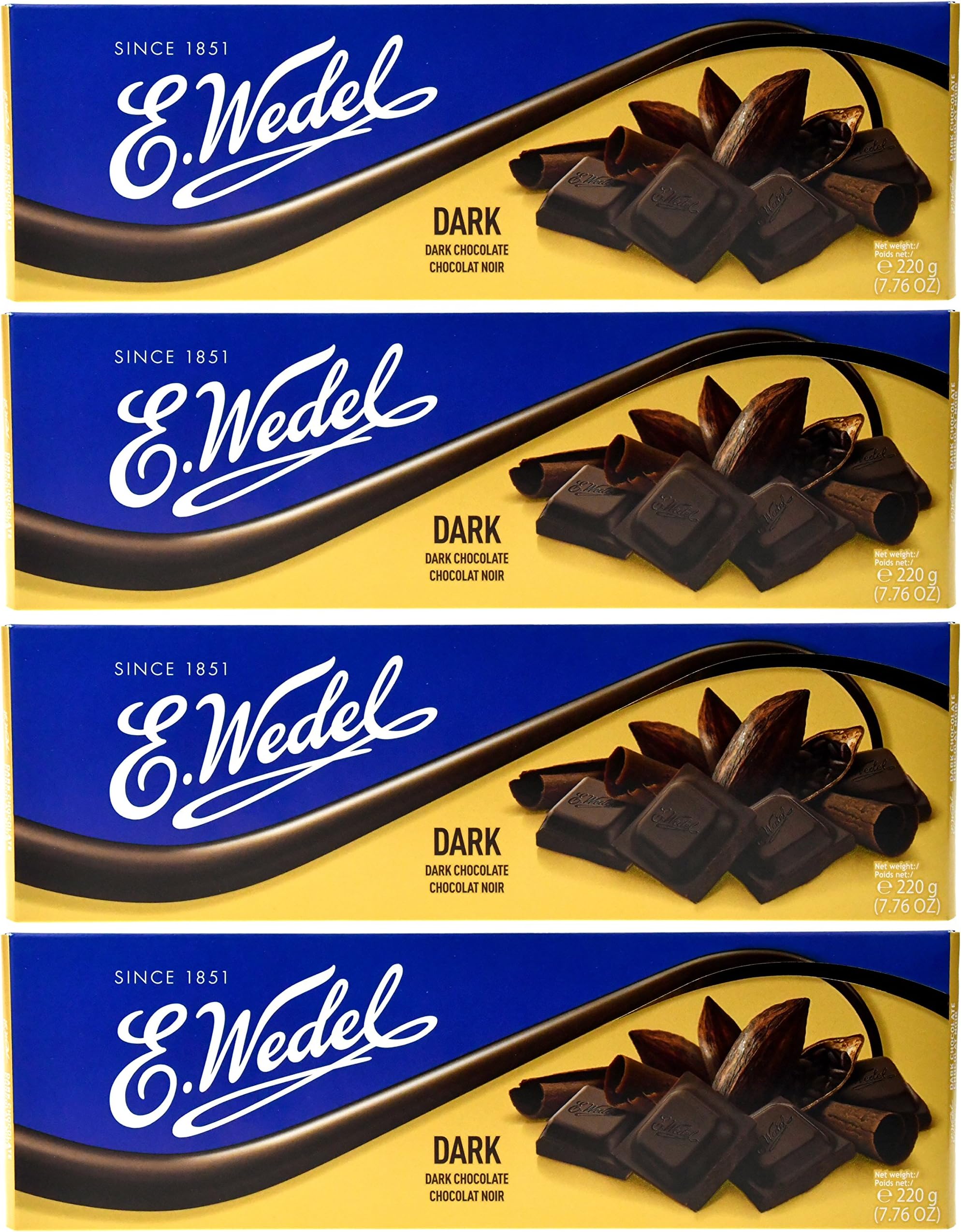 Amazon.com : E. Wedel Dark Chocolate, 90g / 3.17 ounce Dark Chocolate ...