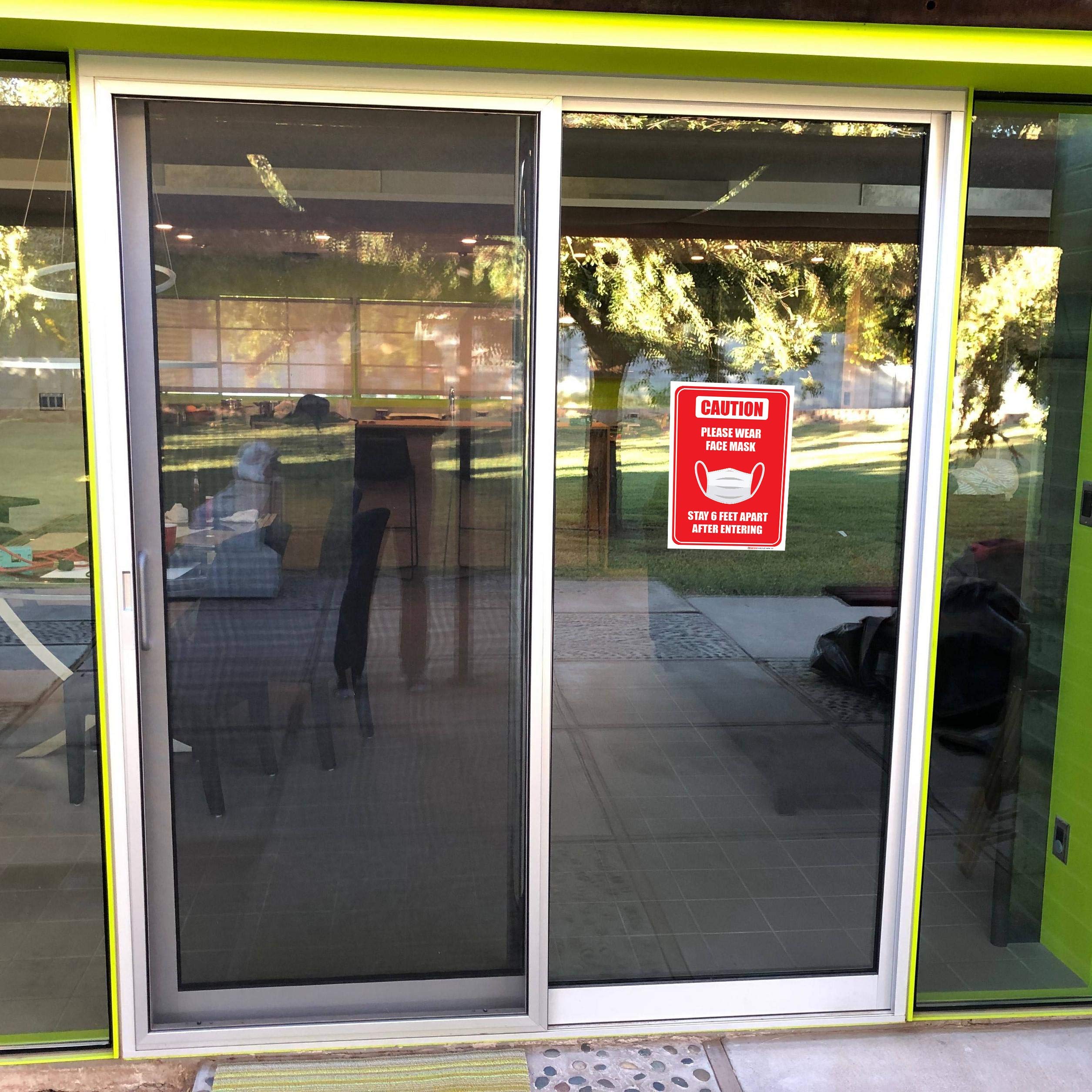 Buy IGNIXIA Face Mask Required Sign Stickers Size Digital Printed Fade ...