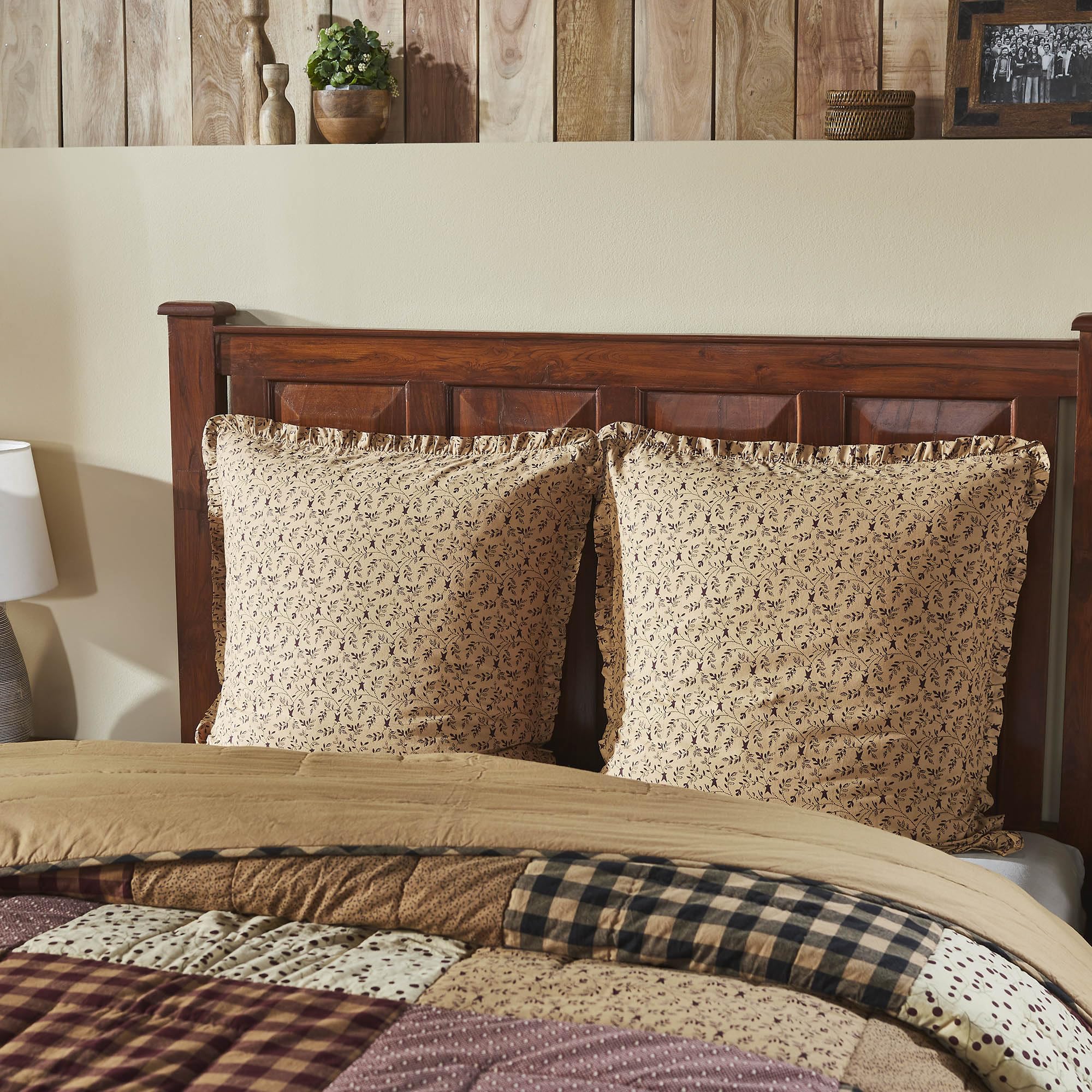 Amazon.com: VHC Brands Euro Sham Ruffled Set of 2, Cotton Bedroom Euro ...