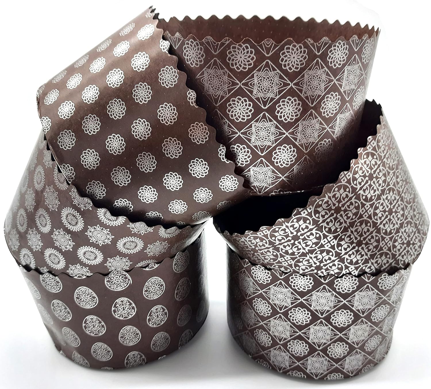 Amazon.com: Large Panettone Paper Mold Murals Silver - 12pcs, H 3.54″x5 ...