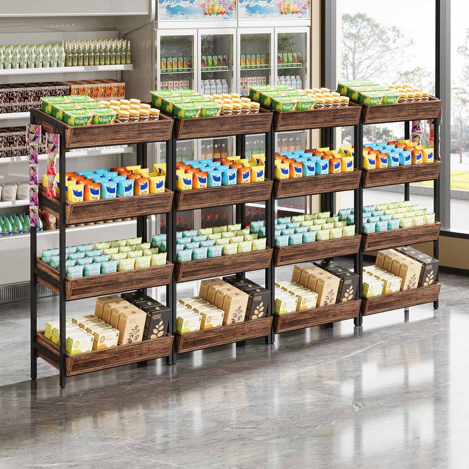 Amazon.com: Tribesigns 4-Tier Retail Display Rack Set of 4, Heavy-Duty ...