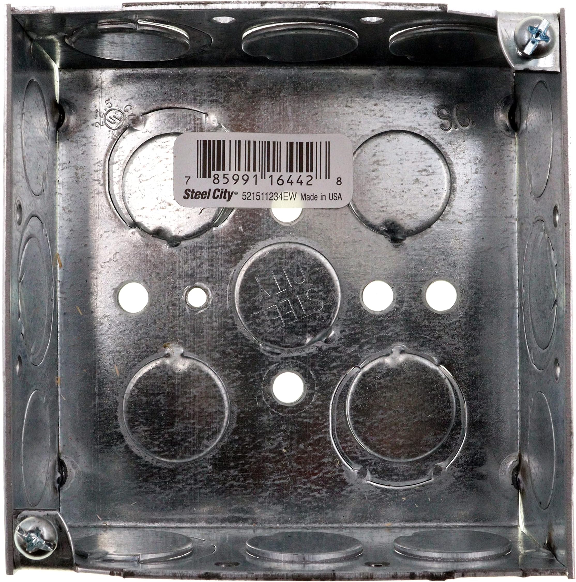 Steel City 531511234UB Pre-Galvanized Steel Square Box Extension Ring ...