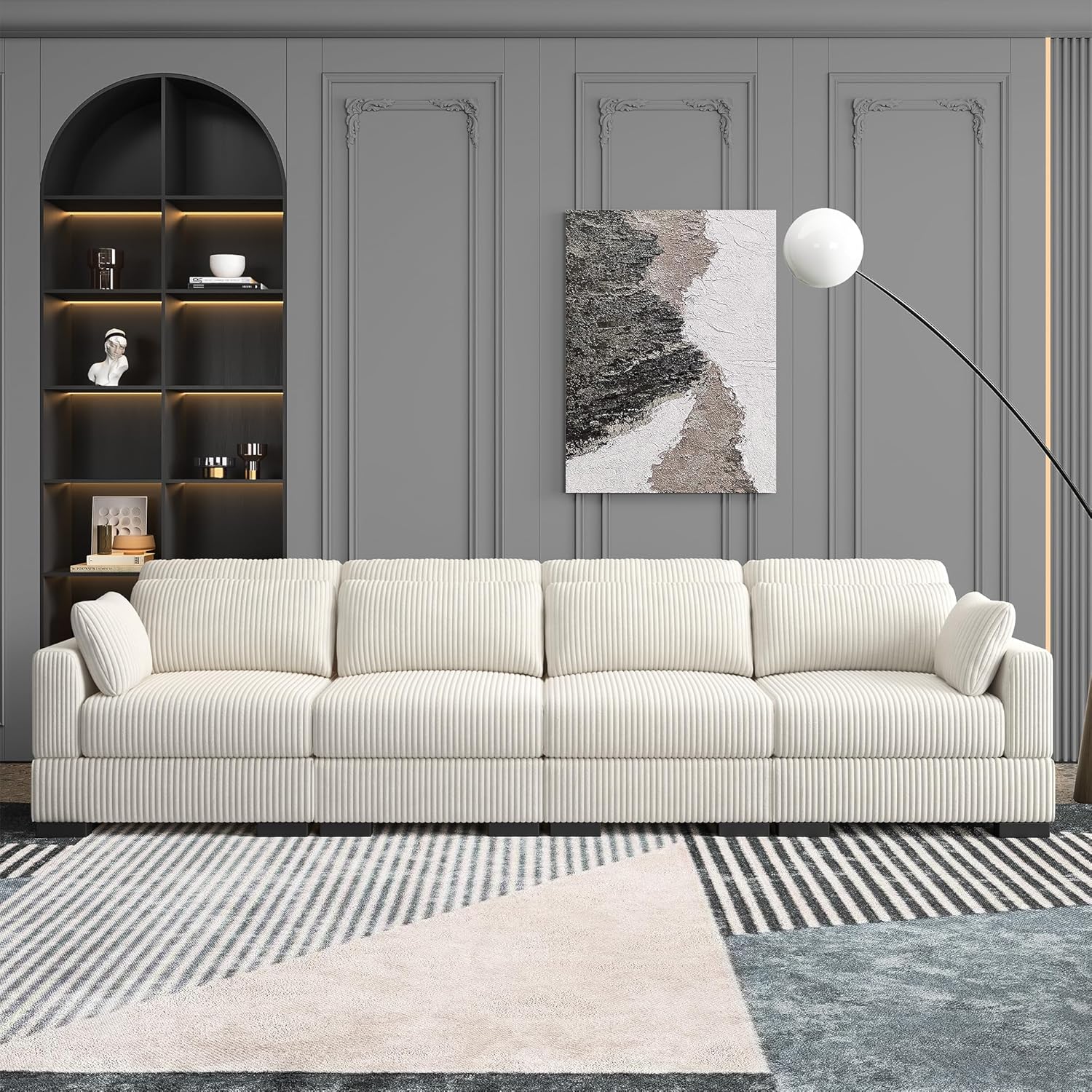 Amazon.com: Nynsley 130 Inch Sectional Couches for Living Room,4 Seater ...