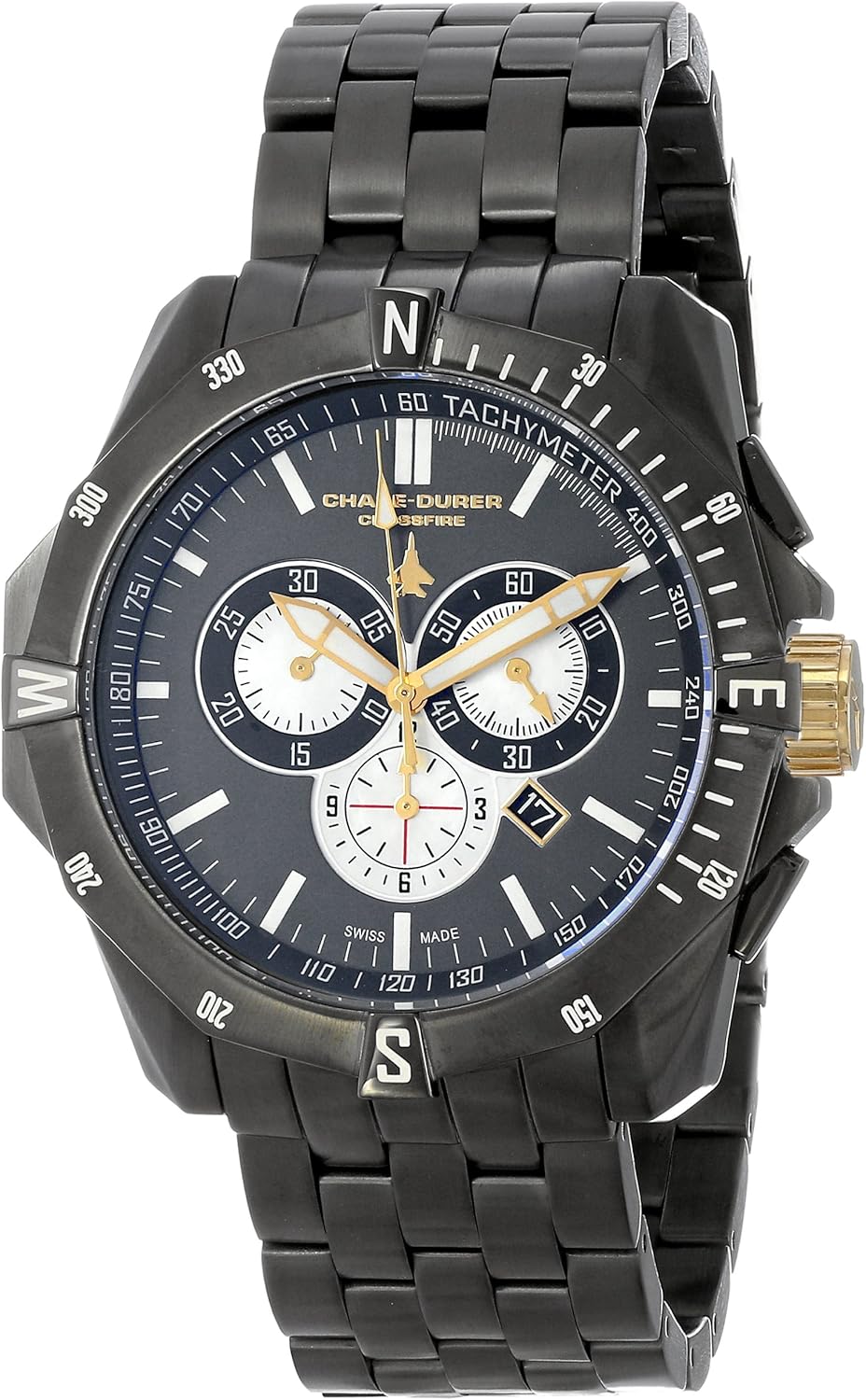 Chase-Durer Men's 850.4GGM Crossfire Gunmetal Ion-Plated Stainless ...