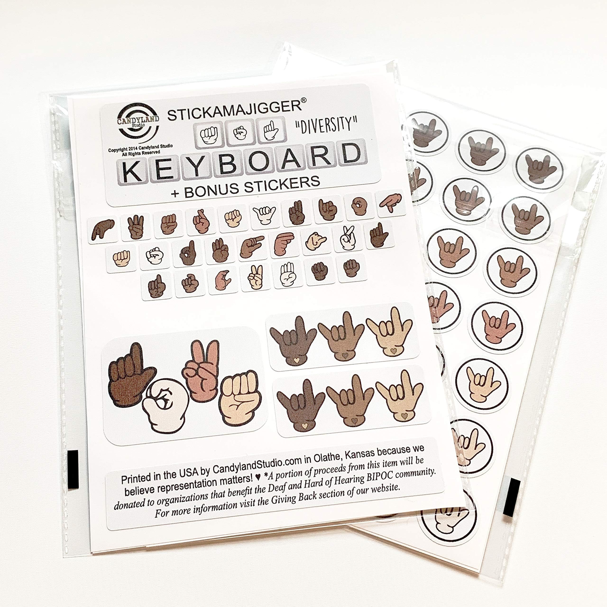 Amazon.com: "Diversity" Skin Tone ASL Sign Language Keyboard Stickers ...