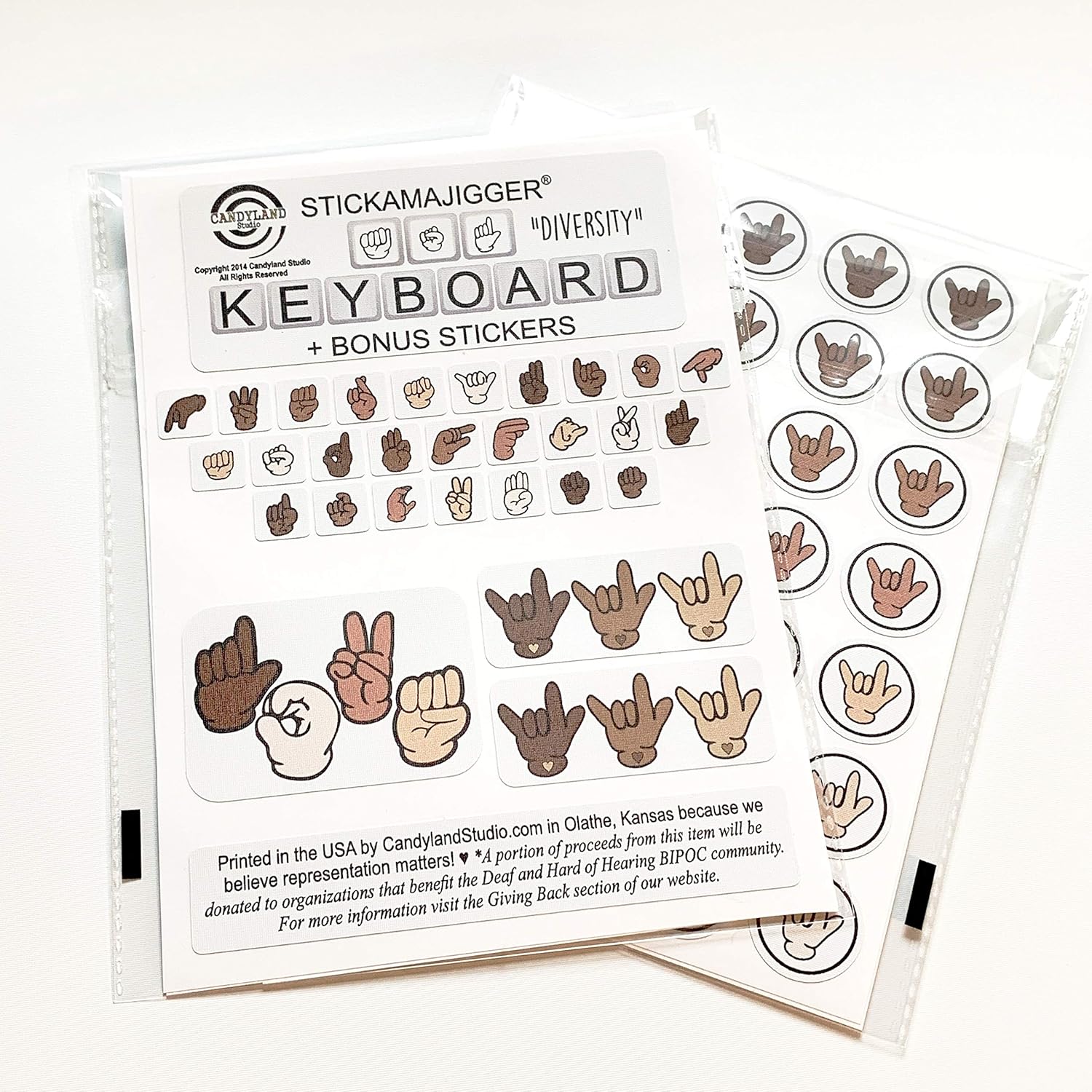 Amazon.com: "Diversity" Skin Tone ASL Sign Language Keyboard Stickers ...