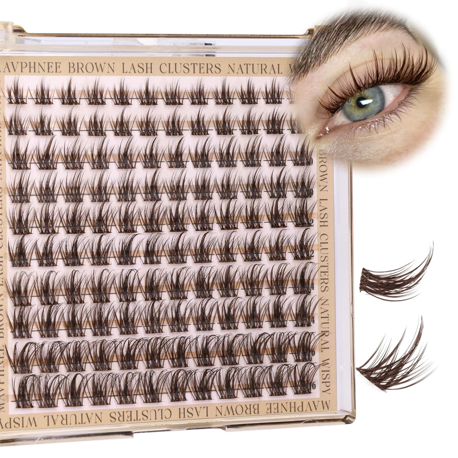 Amazon.com: Brown Lash Clusters Wispy Eyelash Individual Lashes Spikes ...