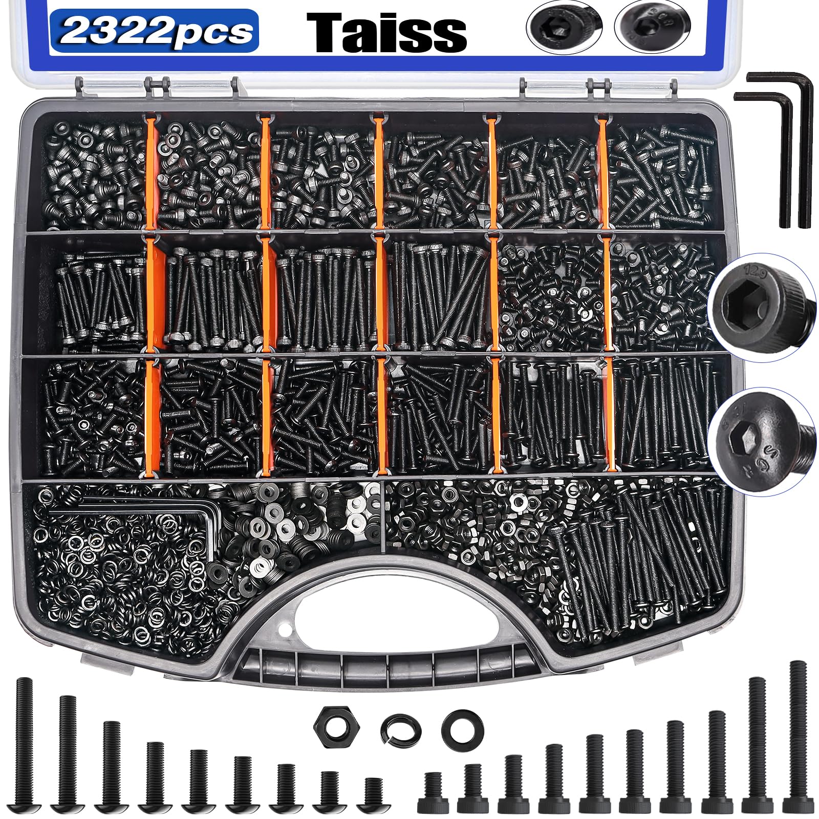 Snapklik.com : 2322PCS M3 Screw Kit,Metric Screw Assortment,4MM-35MM ...