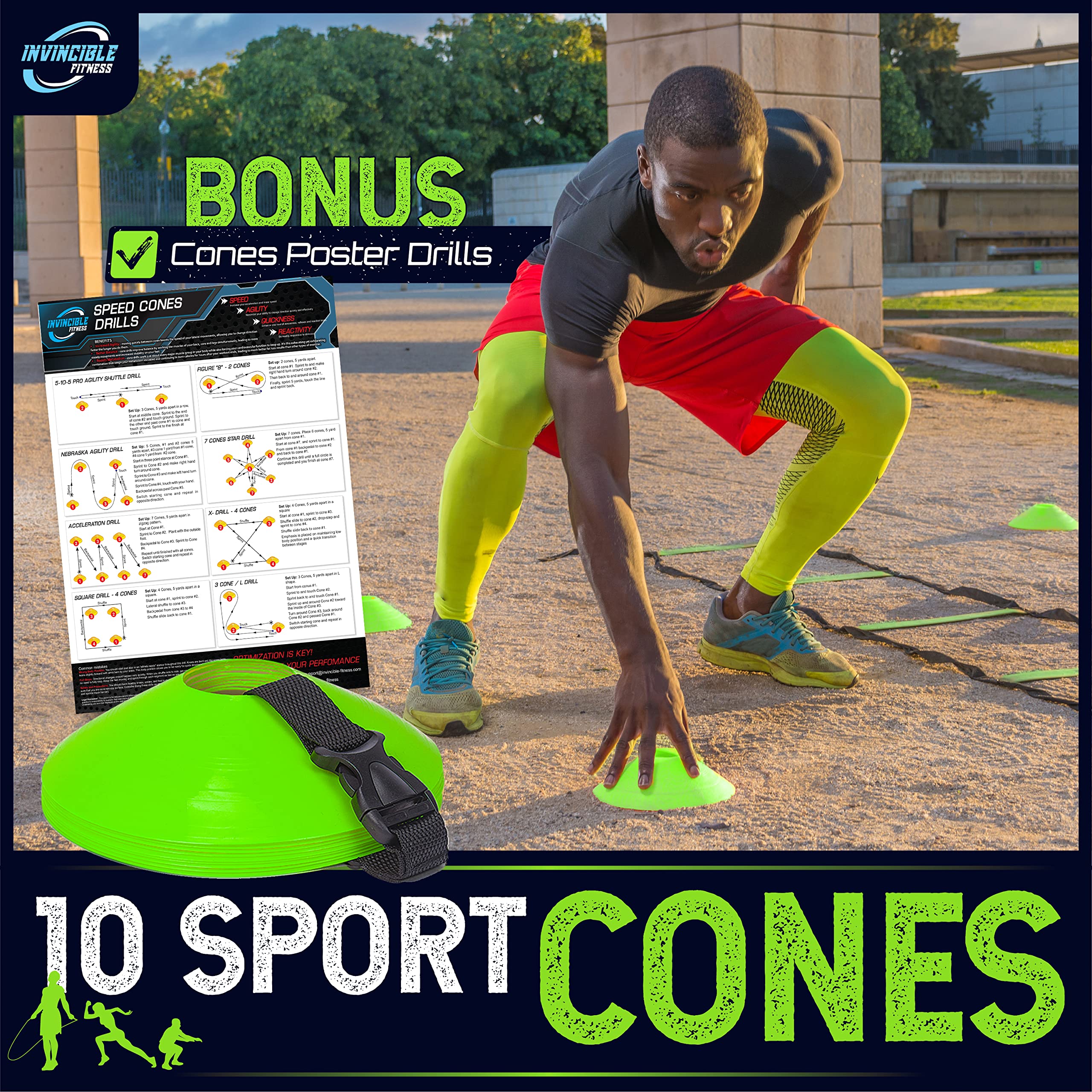 Snapklik.com : Invincible Fitness Agility Ladder Training Equipment Set ...