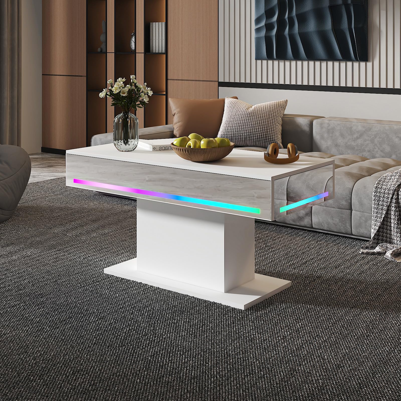 Amazon.com: HedoAjim Led Coffee Table for Living Room, Living Room ...