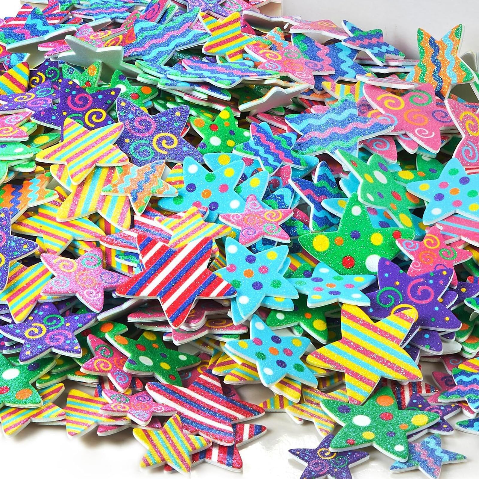 Amazon.com: 260 Pieces Colorful Glitter Foam Stickers Self Adhesive ...