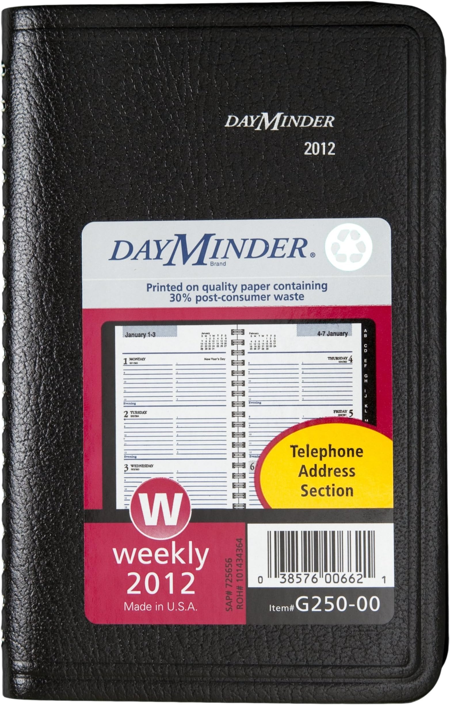 Amazon.com : DayMinder Recycled Weekly Appointment Book, 3 x 6 Inches ...