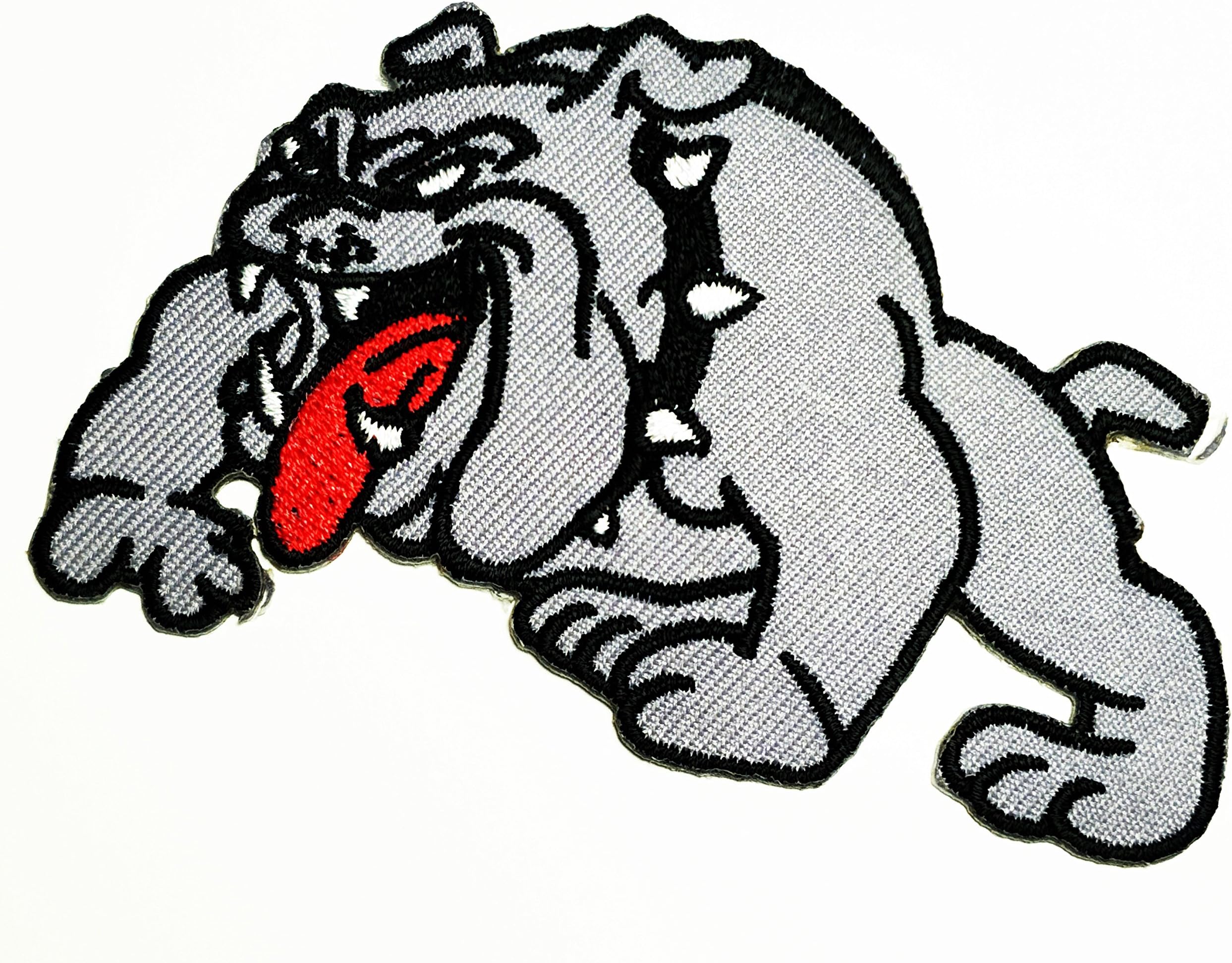 Amazon.com: HHO Gray Bulldog Pitbull Dog Pet Cartoon Patch Embroidered DIY Patches, Cute ...