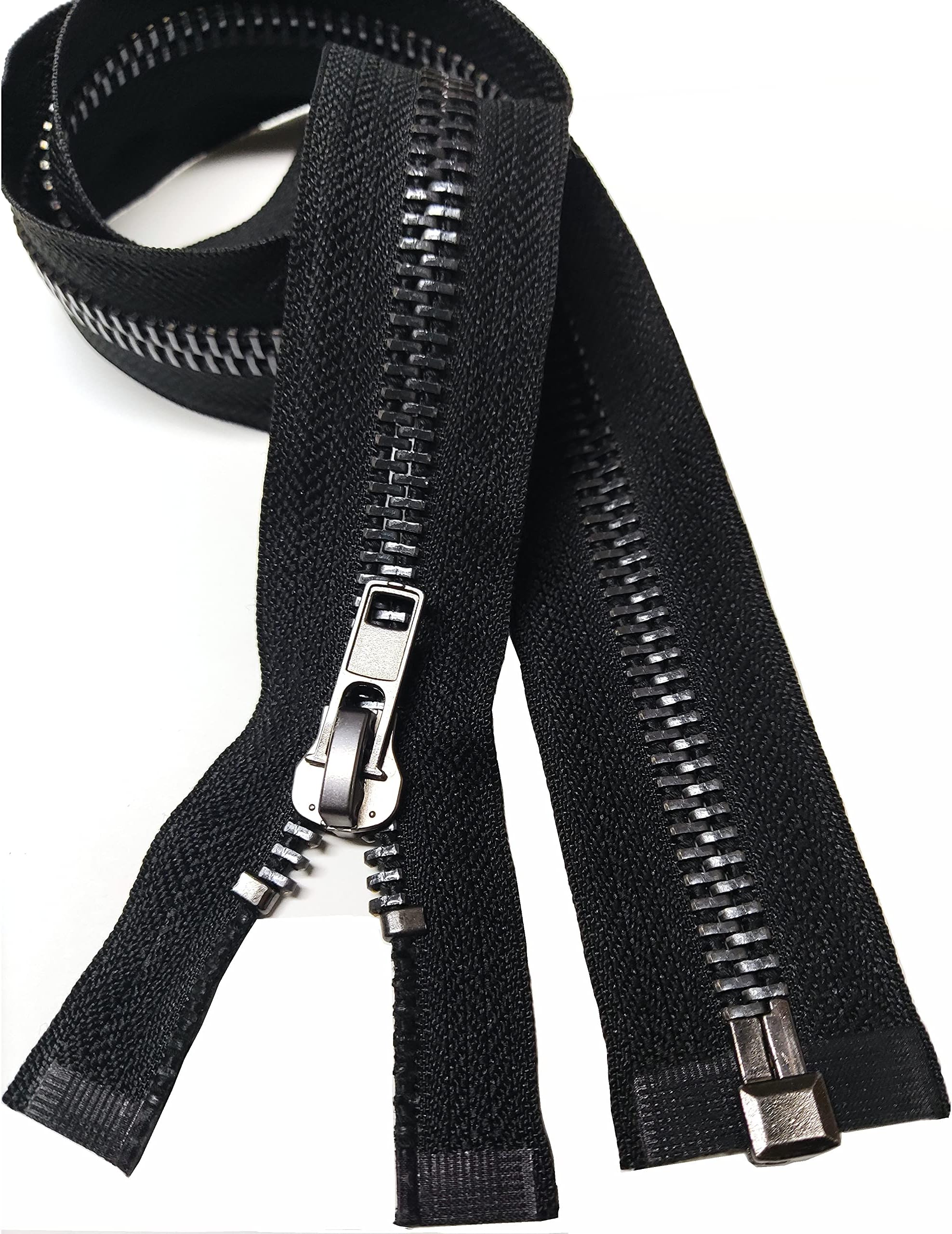 Leekayer #10 27 Inch Separating Jacket Zipper Black Nickel Metal Zipper ...