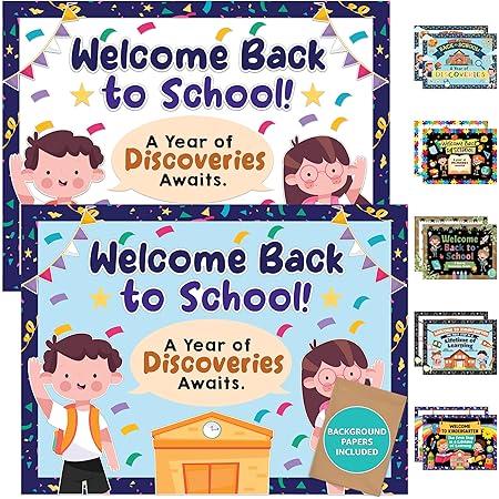 Amazon.com : 70 Pcs Welcome Back to School Bulletin Board Set with ...