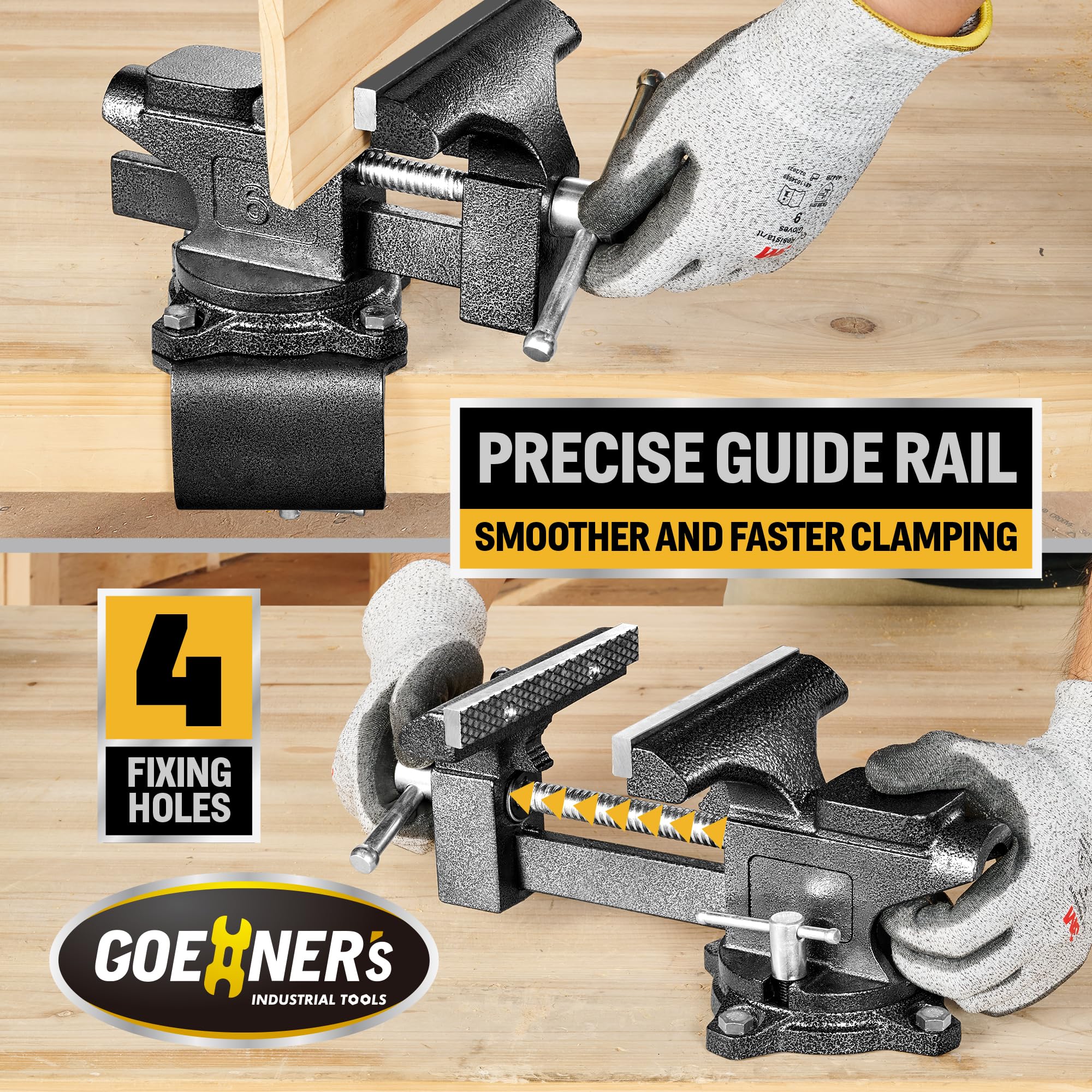 6-Inch Bench Vise, Vice for Workbench with Heavy Duty Forged Steel ...