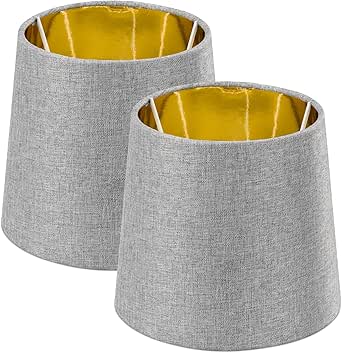 Navaris Table Lampshade - Set of 2 - Tapered Lamp Shades for E14 Light ...