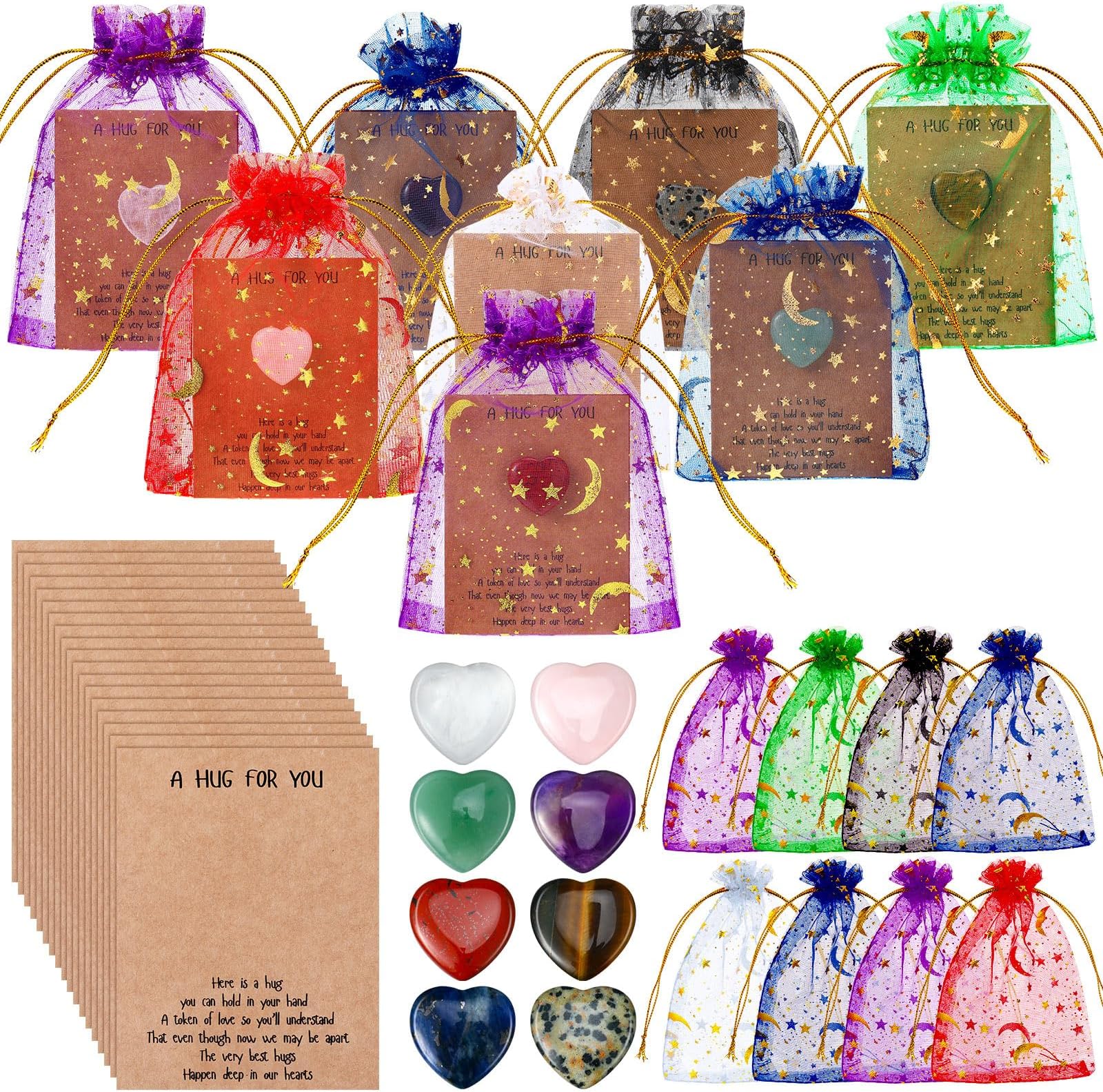 Amazon.com : Motiskyy 60 Sets Pocket Hug Token Bulk Hug Greeting Cards ...