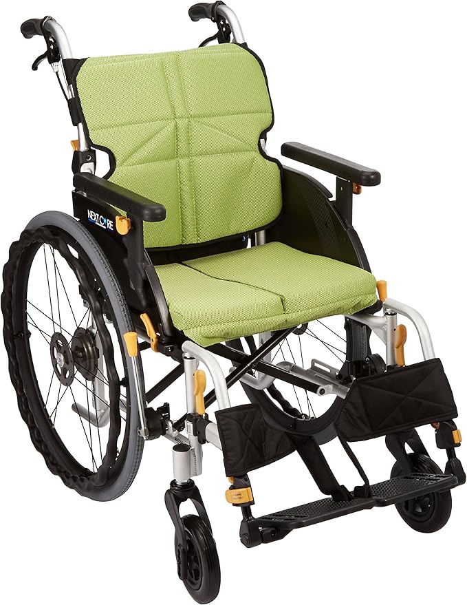Amazon | 【非課税】 松永製作所 NEXT-51B (F-3 ライトグリーン) NEXT CORE(ネクストコア)アジャストシリーズ 自走型 自走用 車いす 重量14.6kg 座幅 ...