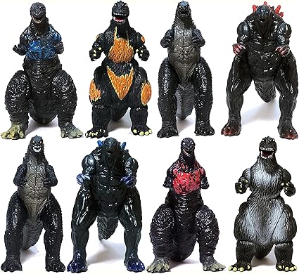 Amazon.com: EZFun Set of 8 Godzilla Toys Movable Joint Birthday Kids ...