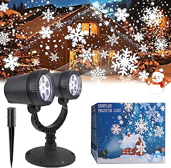 Amazon.com: ‎LILNIAGY Christmas Double Head Snowflake Projection Lights ...