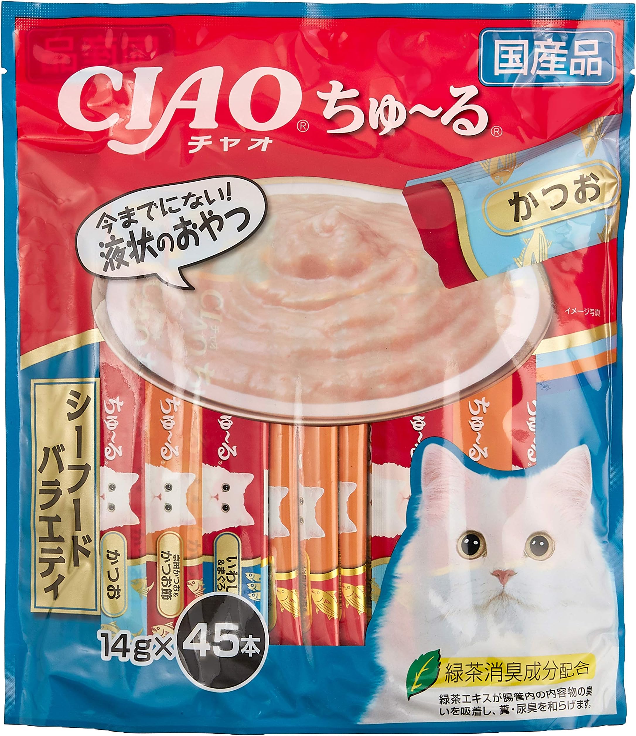 Amazon.co.jp: Figaro(フィガロ) ちゅ～る シーフードバラエティ 14g×45本 【Amazon.co.jp限定】 : ペット用品