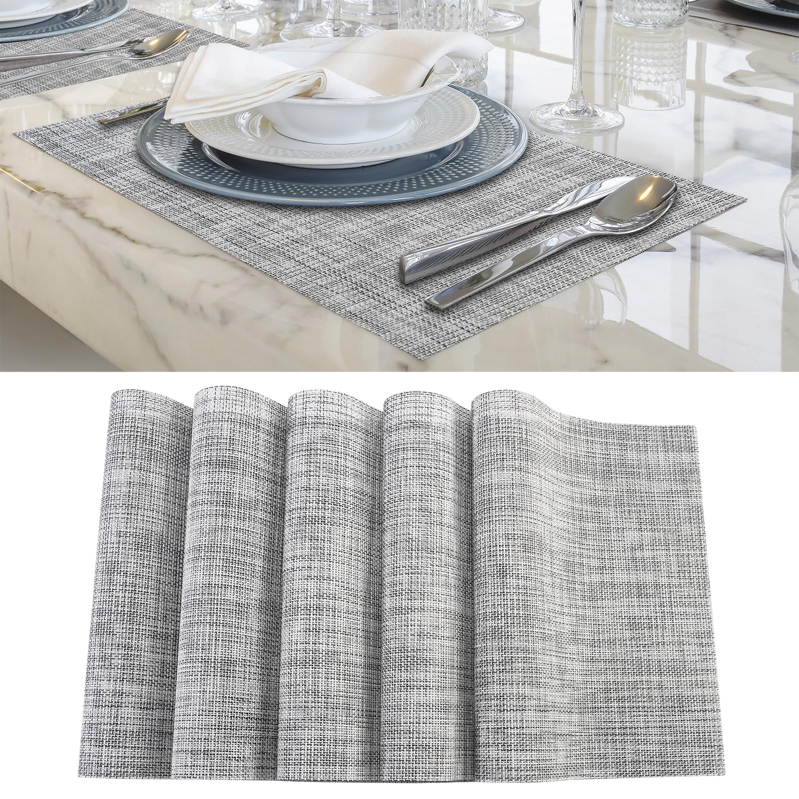 Amazon.com: Placemats Table Placemats Set of 6 Heat Resistant Placemats ...