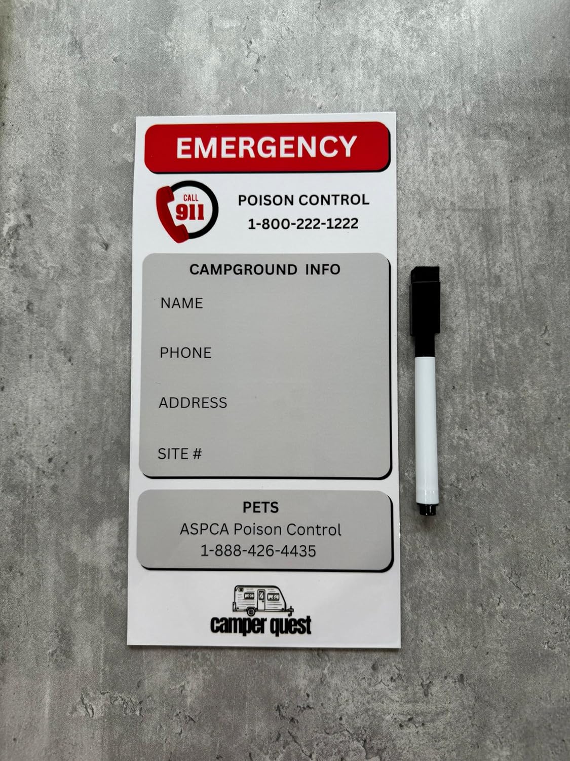 Amazon.com: RV Camper Emergency Info Magnet with Pets Inside Sticker ...